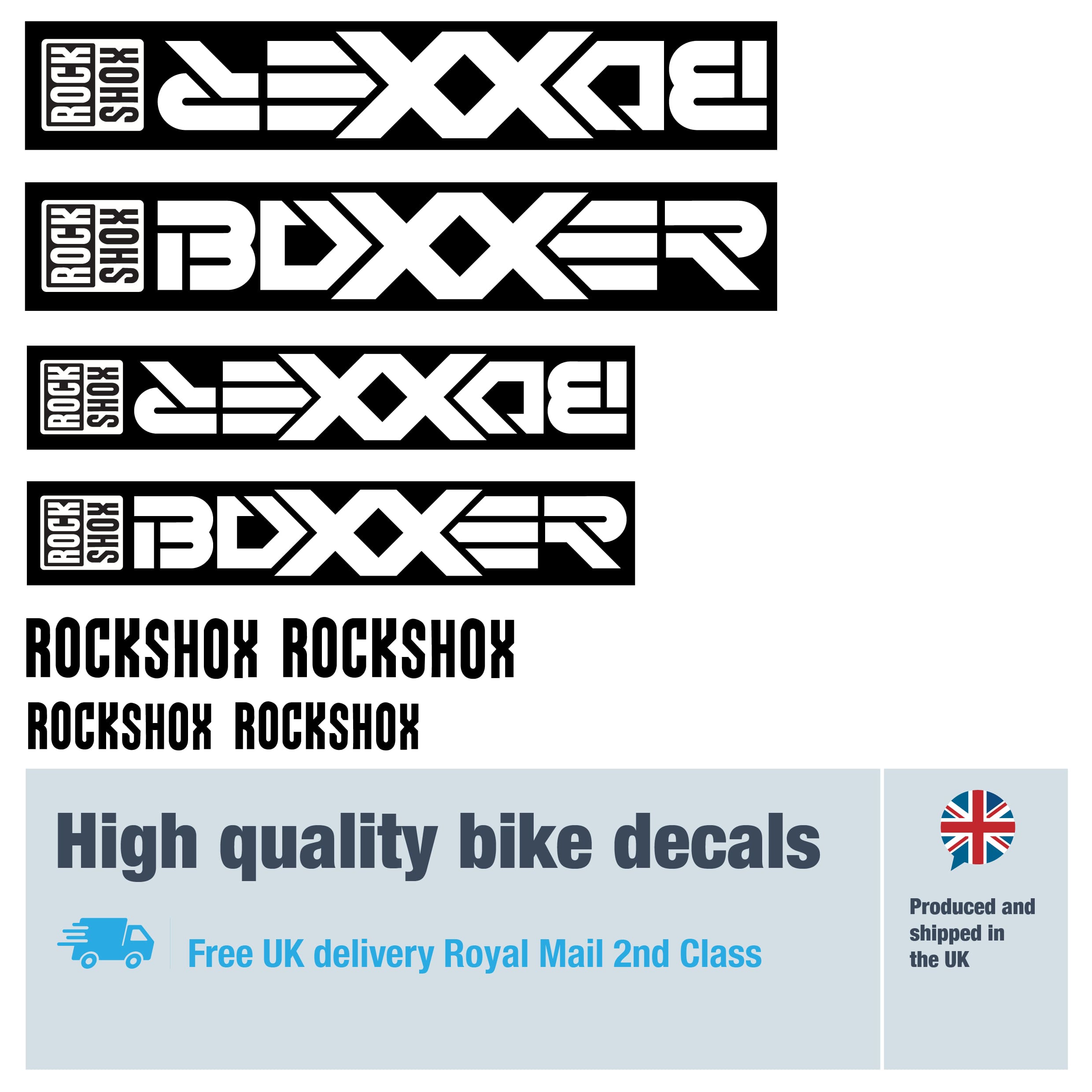 Rockshox Boxxer bike fork decals labels with free bike protection (23 ...