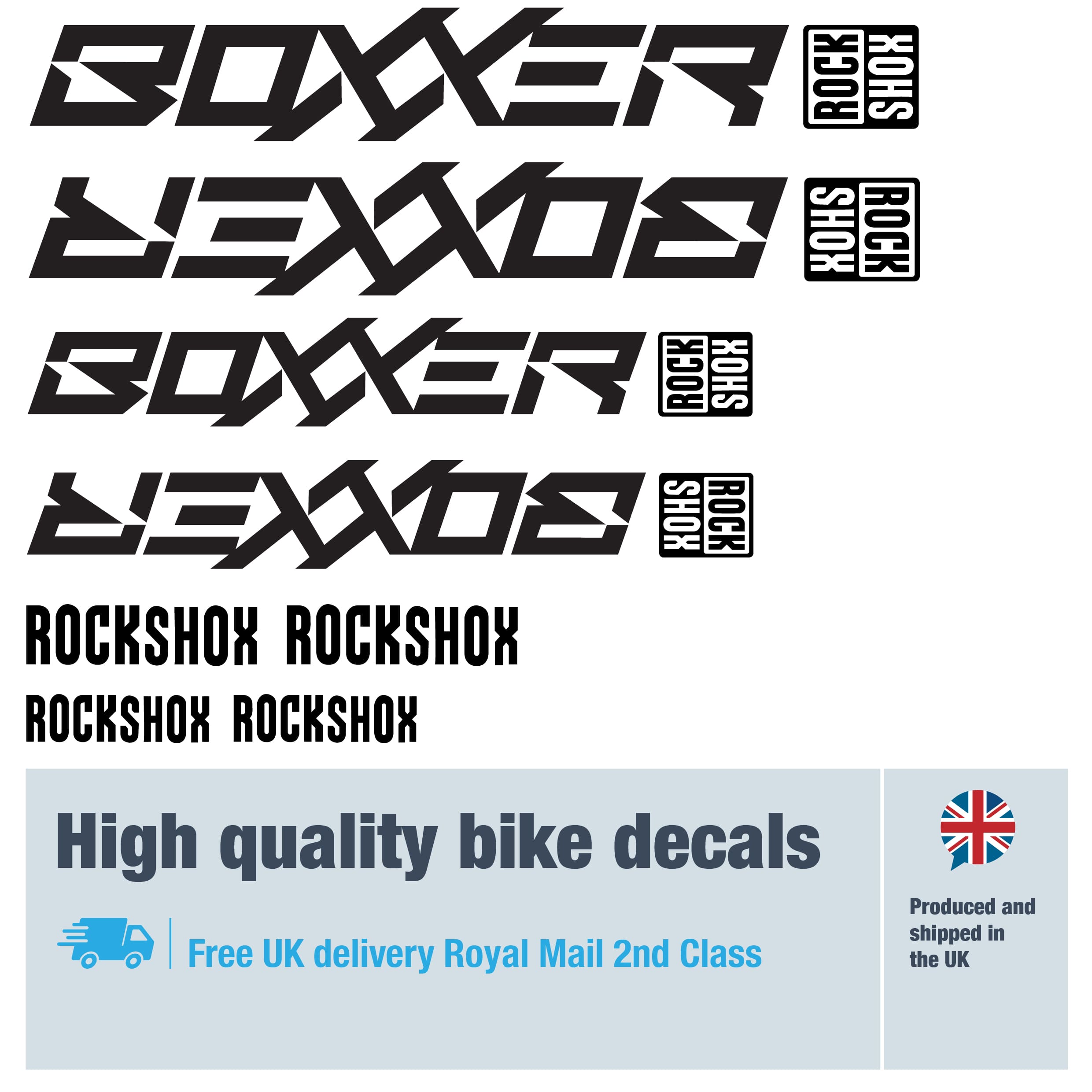Rockshox Boxxer bike fork decals labels with free bike protection (23 ...