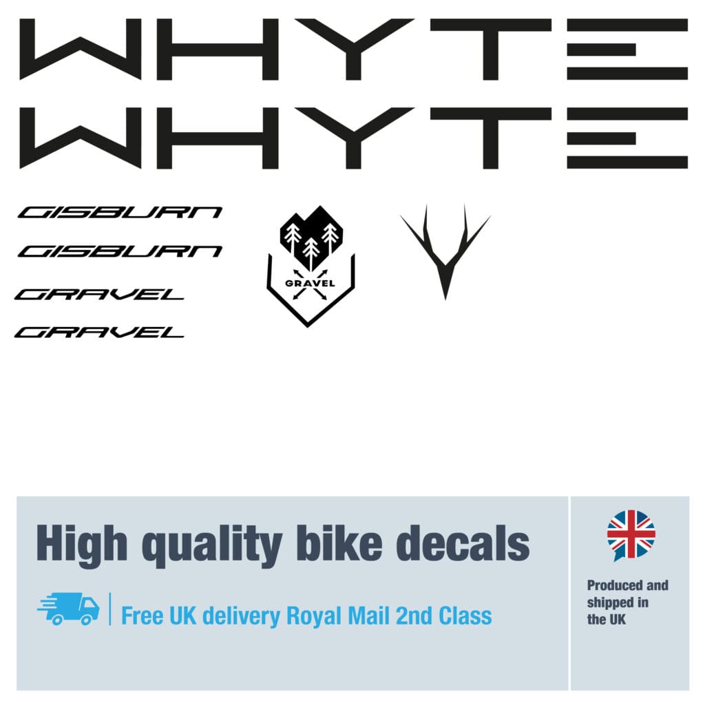 WHYTE new Gisburn bike decals labels with free bike protection (23 pack ...